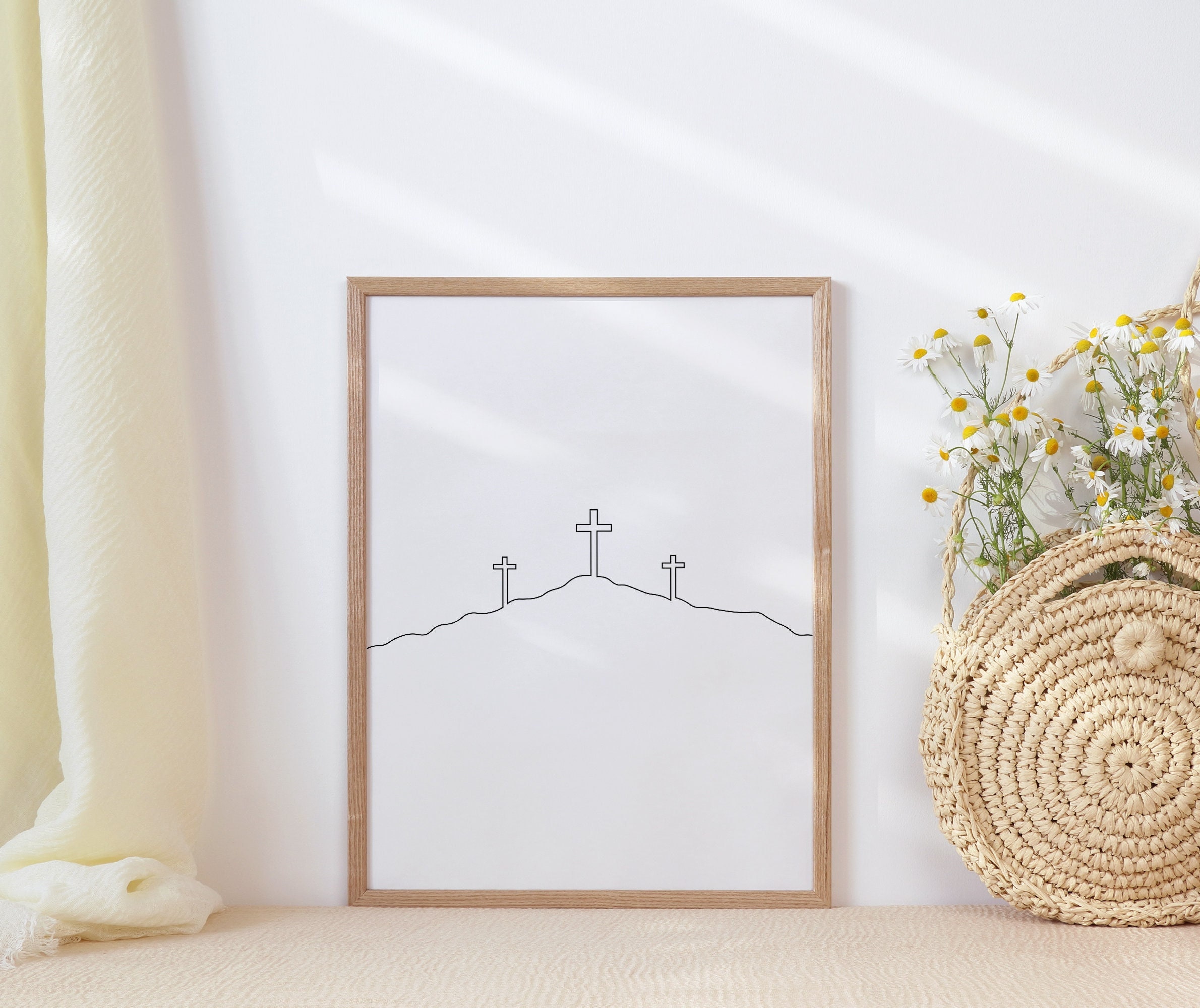 Christian Wall Poster Jesus Cross Printable Art Alleluia - Etsy