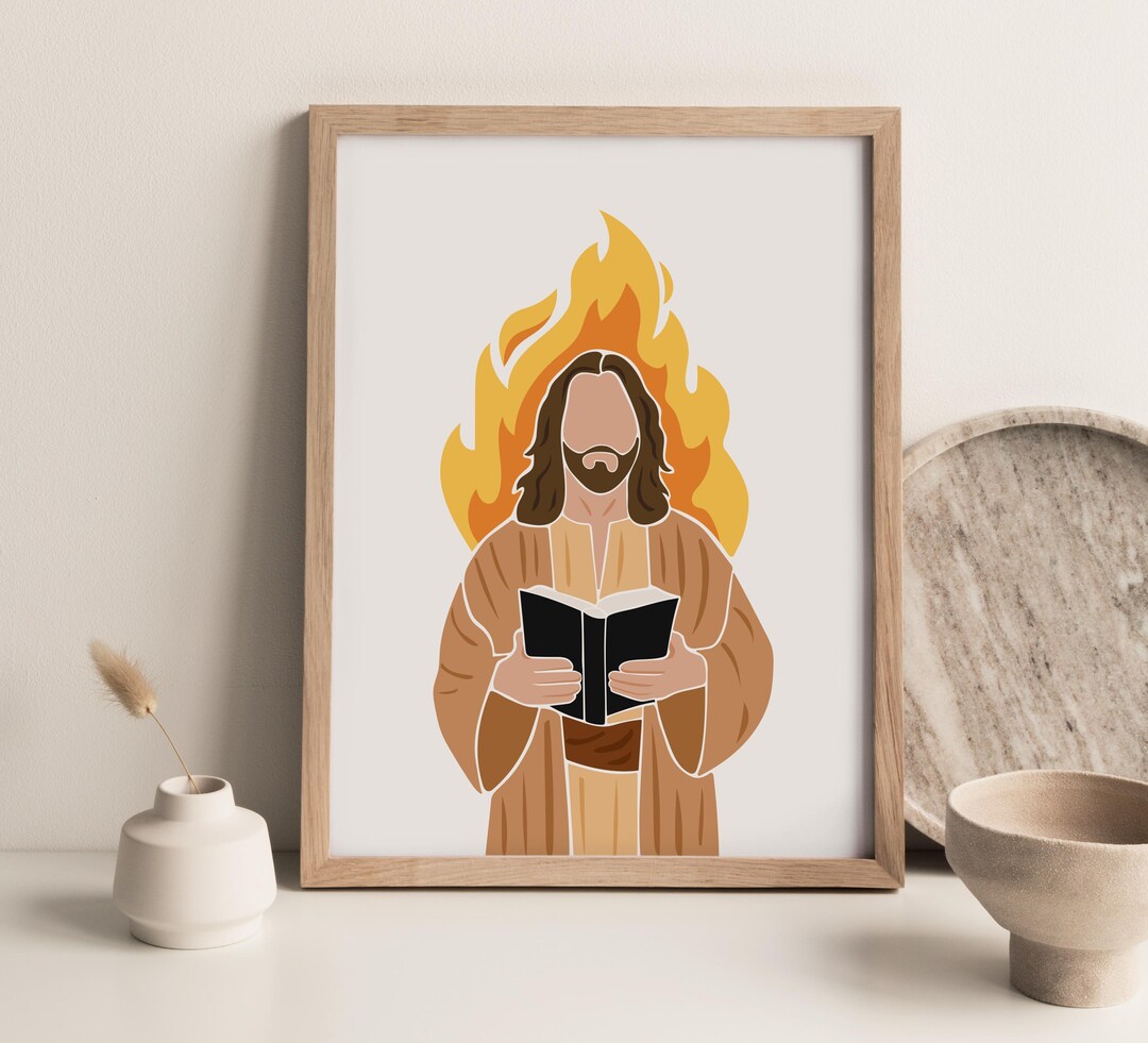 Jesus With Scripture Wall Print, Christian Poster Art, Jesus Portrait ...