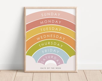 Days of the Week Poster Kindergarten Poster Preschool Printable ...