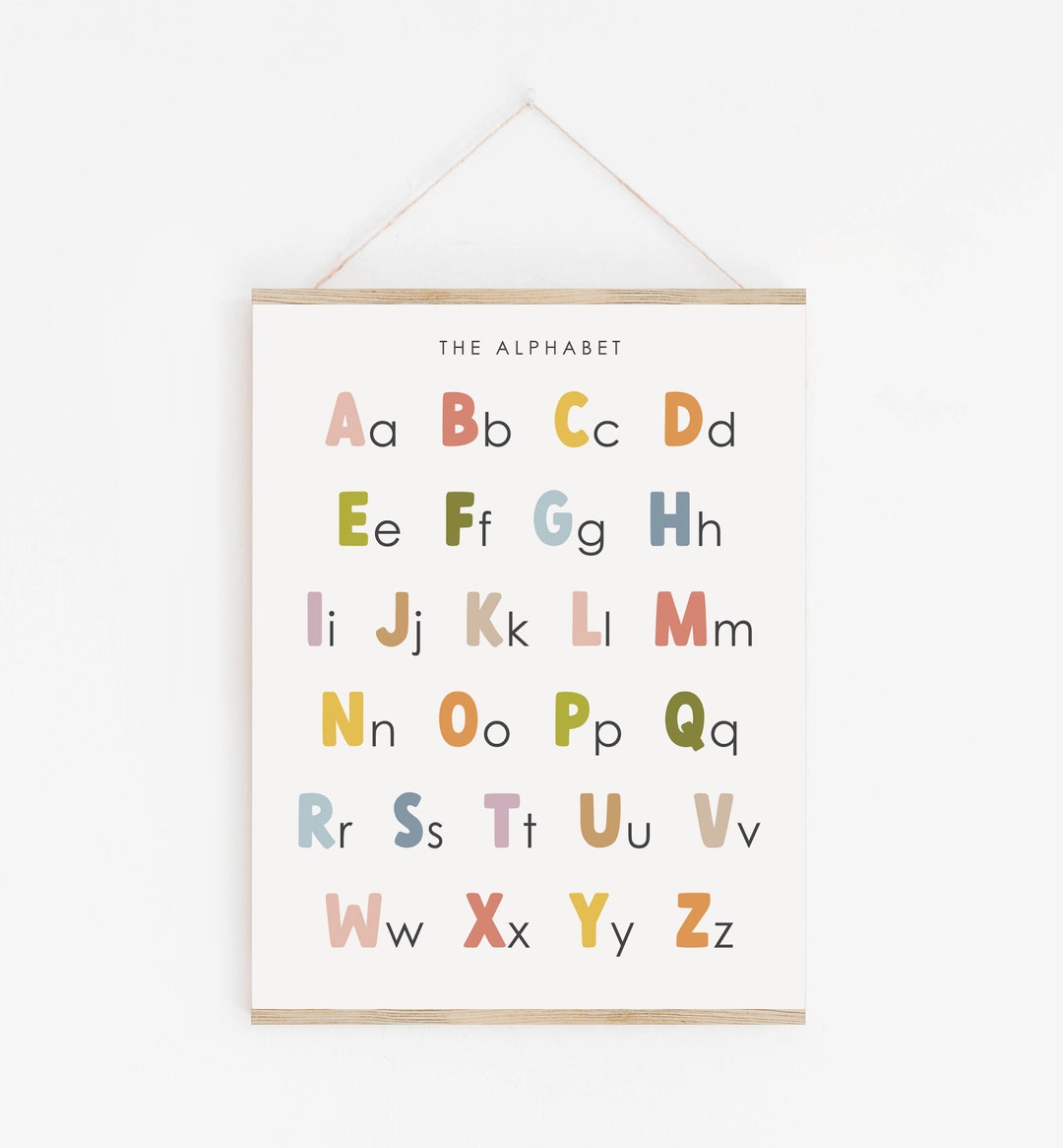Alphabet Poster, Educational Poster, Kids Wall Decor, Kindergarten ...