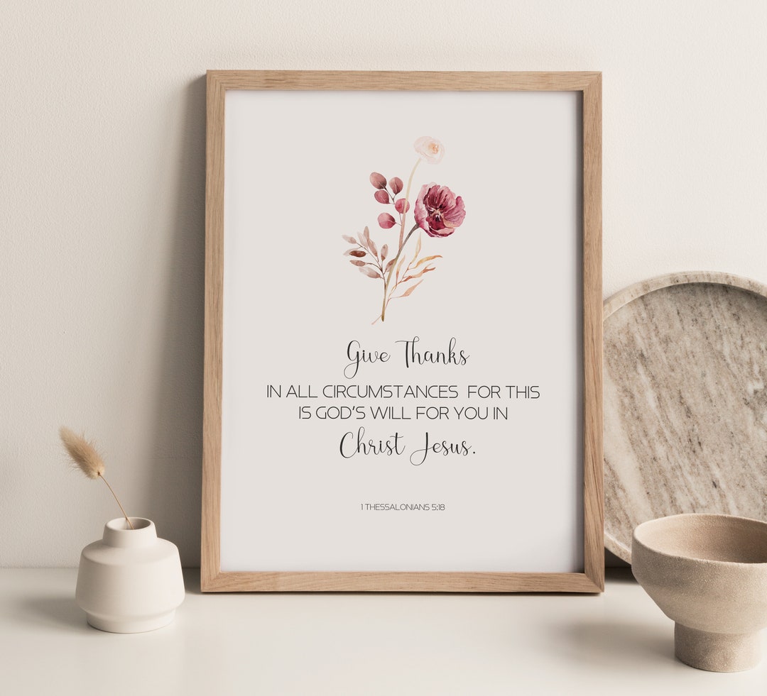 Bible Verse Poster, Thanksgiving Wall Print, Scripture Verse Print ...