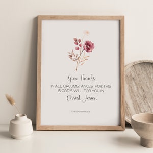 Bible Verse Poster, Thanksgiving Wall Print, Scripture Verse Print ...