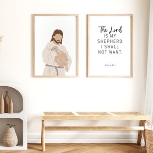 Set of 2 Christian Prints, Scripture Wall Prints, Psalm Verse Poster ...