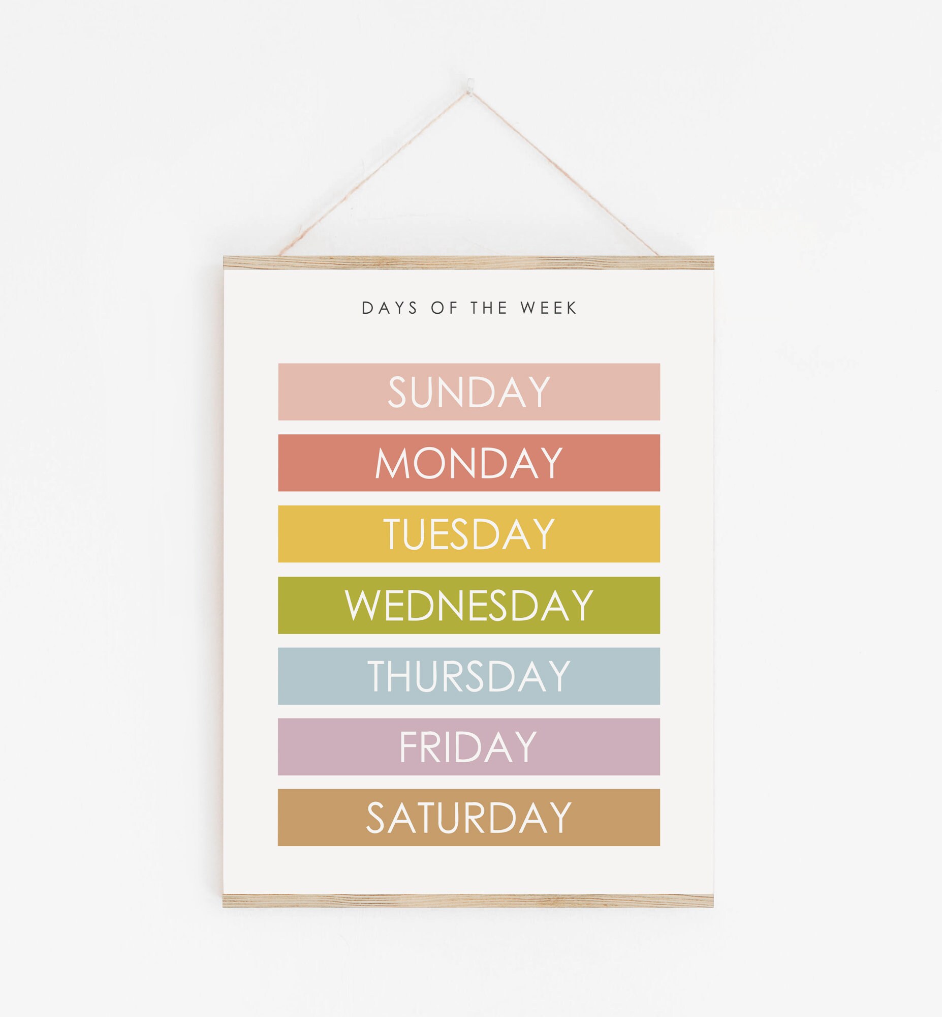 Days of the Week Poster Educational Poster Kids Wall Decor - Etsy