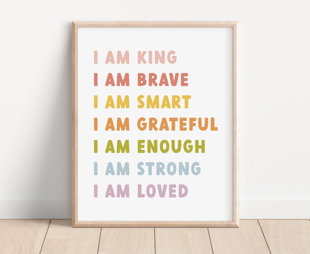 Positive Affirmations Poster, Educational Poster, Kids Wall Decor ...