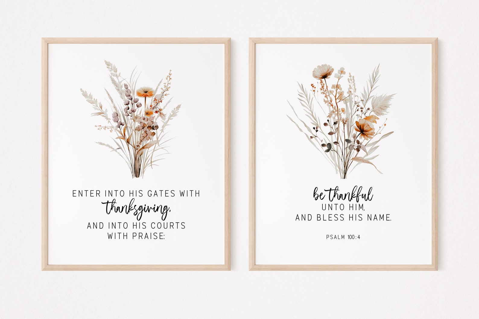 Give Thanks Posters Bible Verse Prints Autumn Flowers Cozy - Etsy