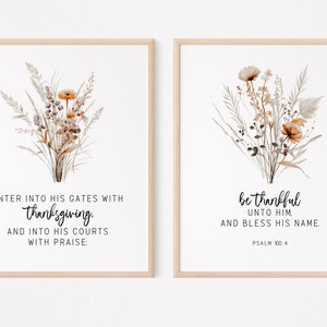 Give Thanks Posters, Bible Verse Prints, Autumn Flowers, Cozy Autumn ...