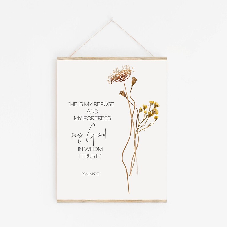 Scripture Wall Print, Christian Poster, Bible Verse Print, Field Flower ...