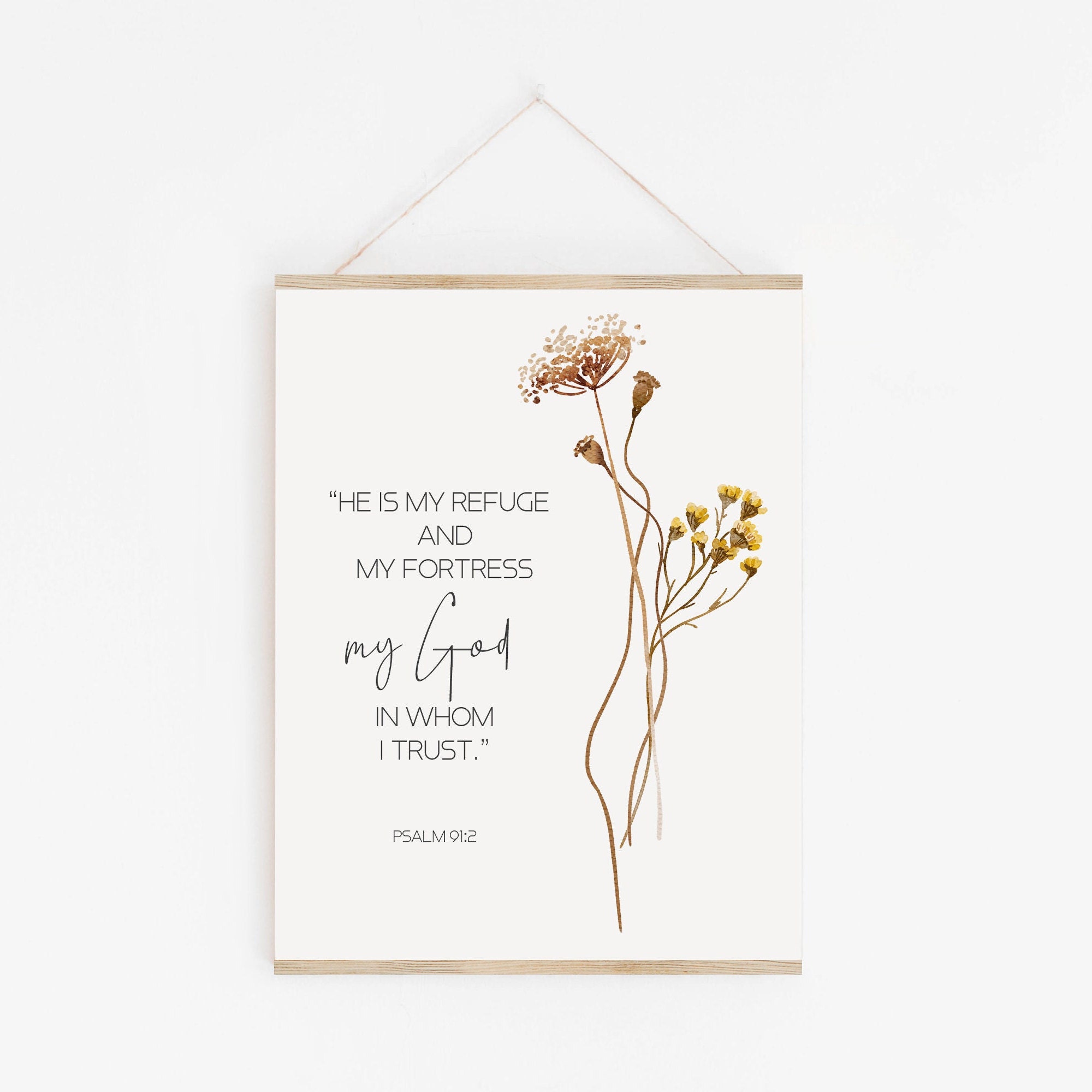 Scripture Wall Print, Christian Poster, Bible Verse Print, Field Flower ...