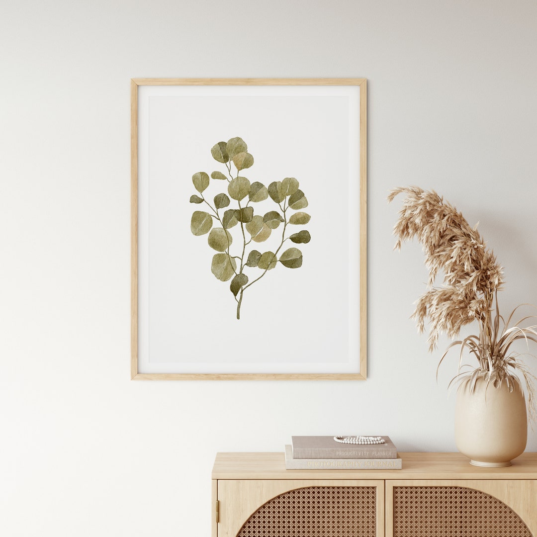Watercolor Eucalyptus Wall Print, Leaf Wall Poster, Botanical Plant ...