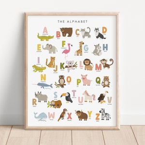 Animal Alphabet Poster, Educational Poster, Kids Wall Decor ...