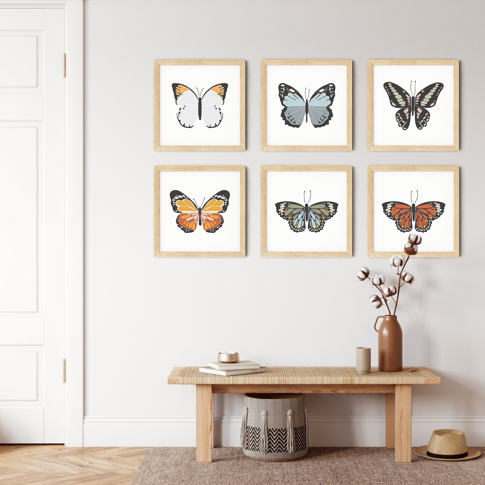 Set of 6 Butterfly Prints Digital Butterfly Posters Abstract - Etsy