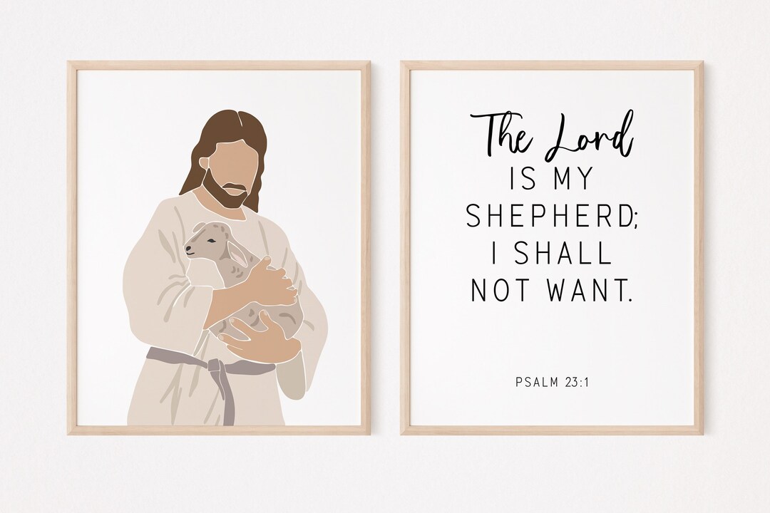 Set of 2 Christian Prints, Scripture Wall Prints, Psalm Verse Poster ...