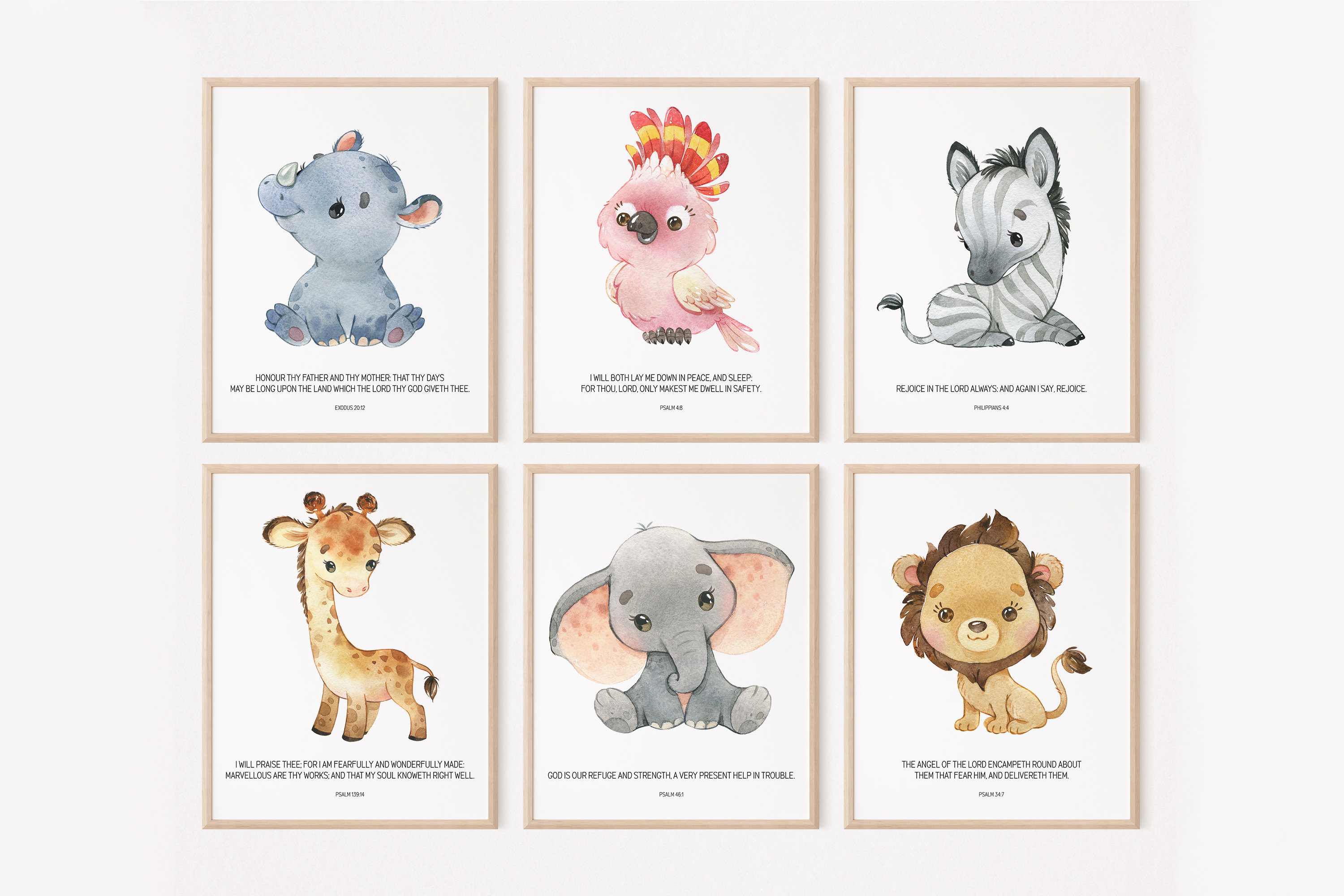 Set of 6 Safari Animals Posters Jungle Animals Posters - Etsy