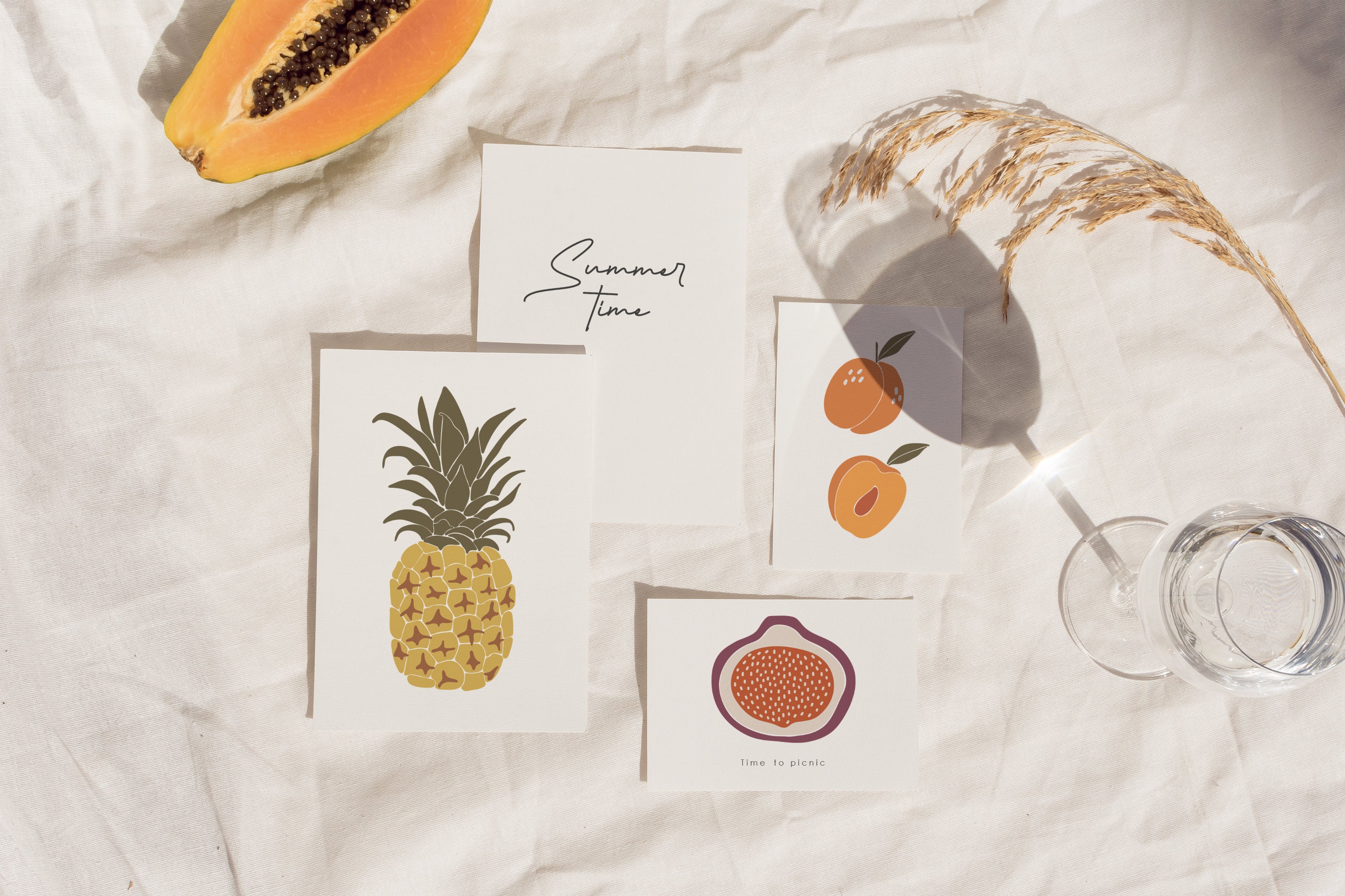 Boho Fruits Clipart Tropical Fruits Collection Digital - Etsy UK