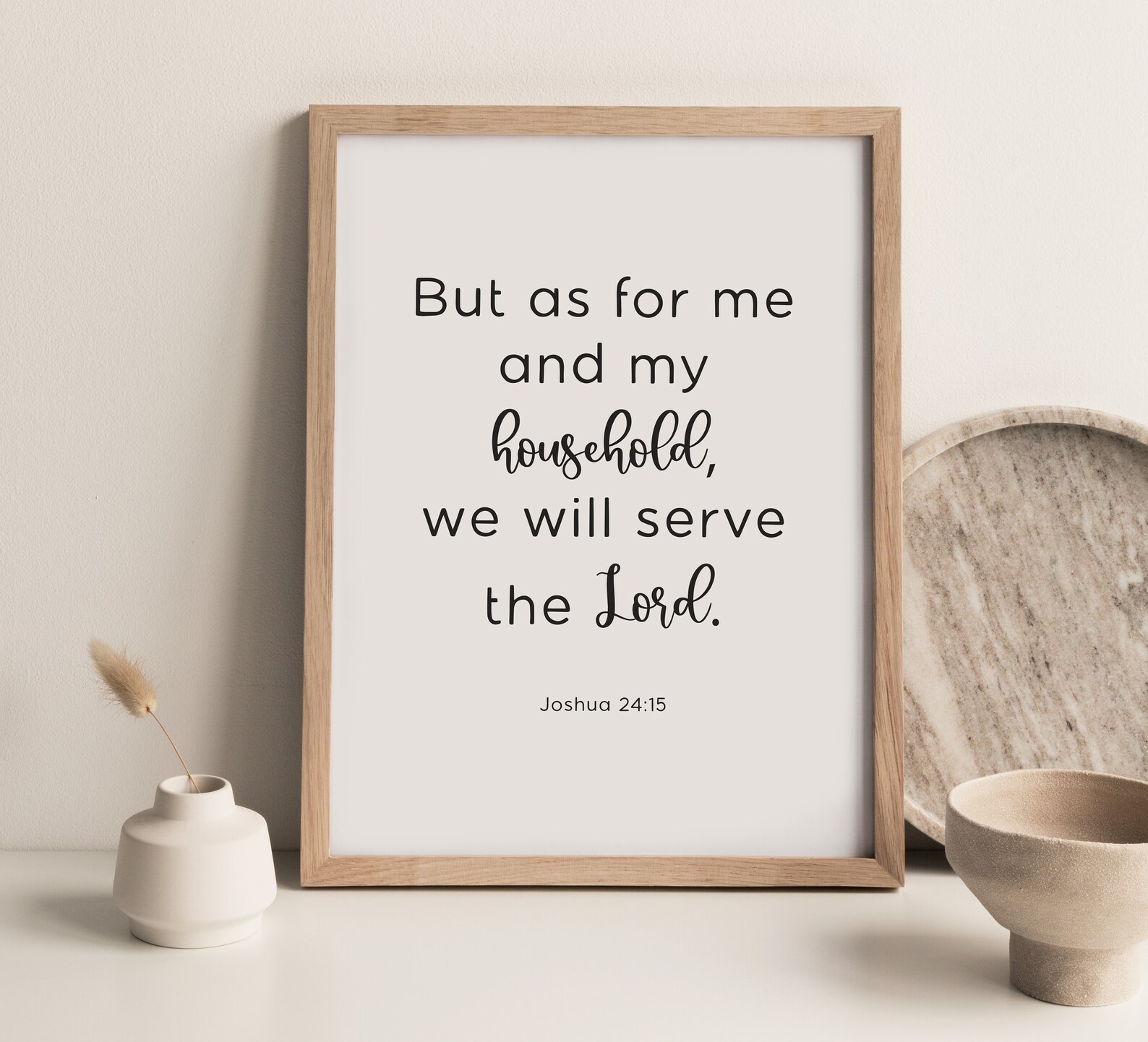 Bible Verse Wall Print, Christian Poster Art, Joshua 24:15 Digital ...