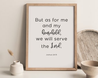 Christian Wall Art Joshua 24:15 Bible Verse Print Home Wall - Etsy
