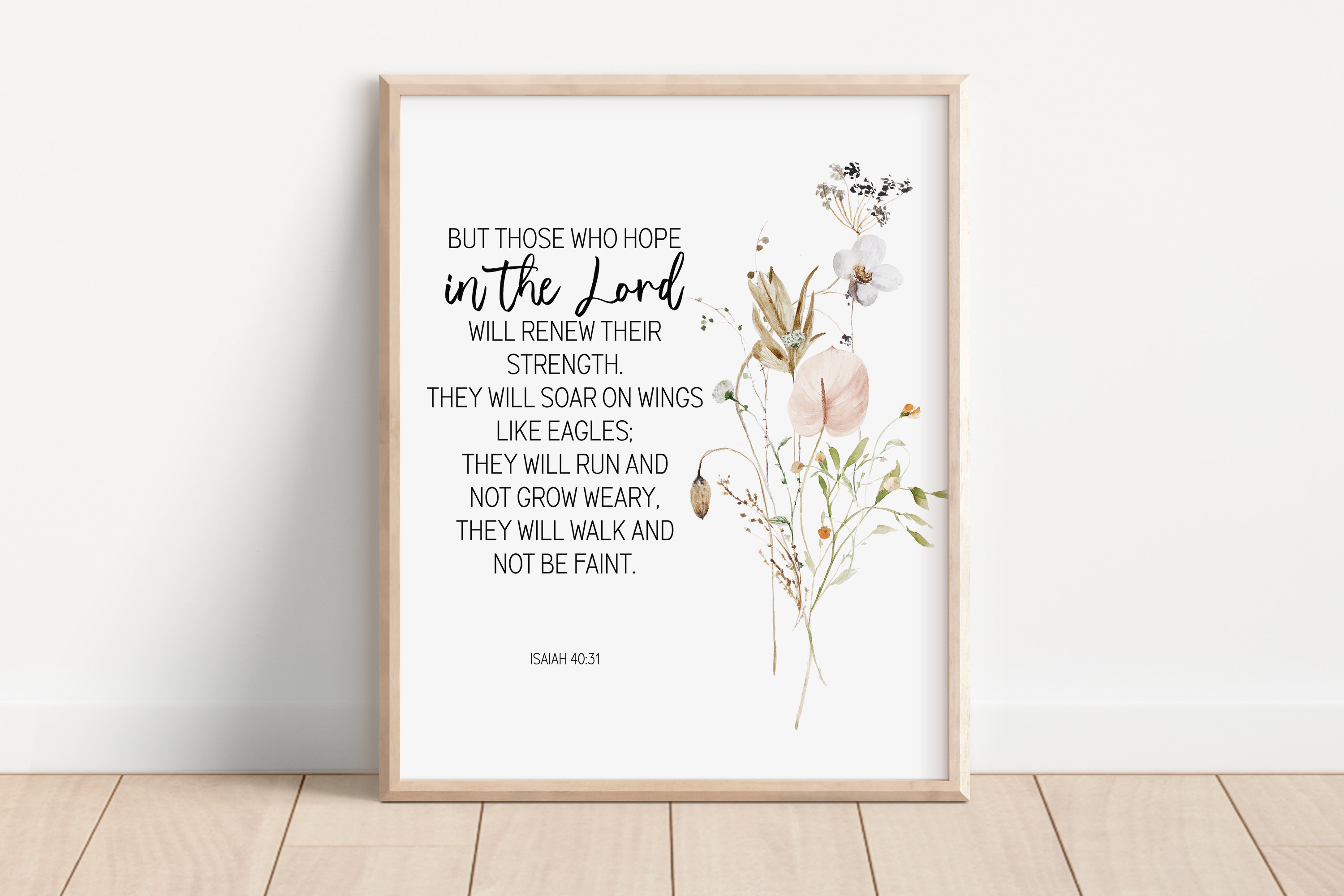 Scripture Wall Print Christian Poster Isaiah Bible Verse - Etsy