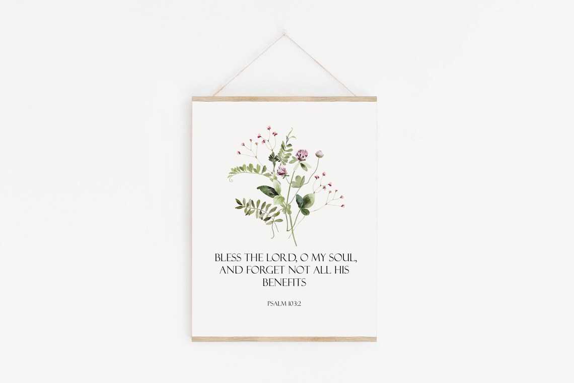 Christian Wall Print Scripture Poster Psalm Verse Print - Etsy