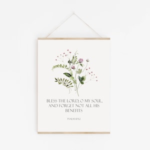 Christian Wall Print, Scripture Poster, Psalm Verse Print, Field Flower ...