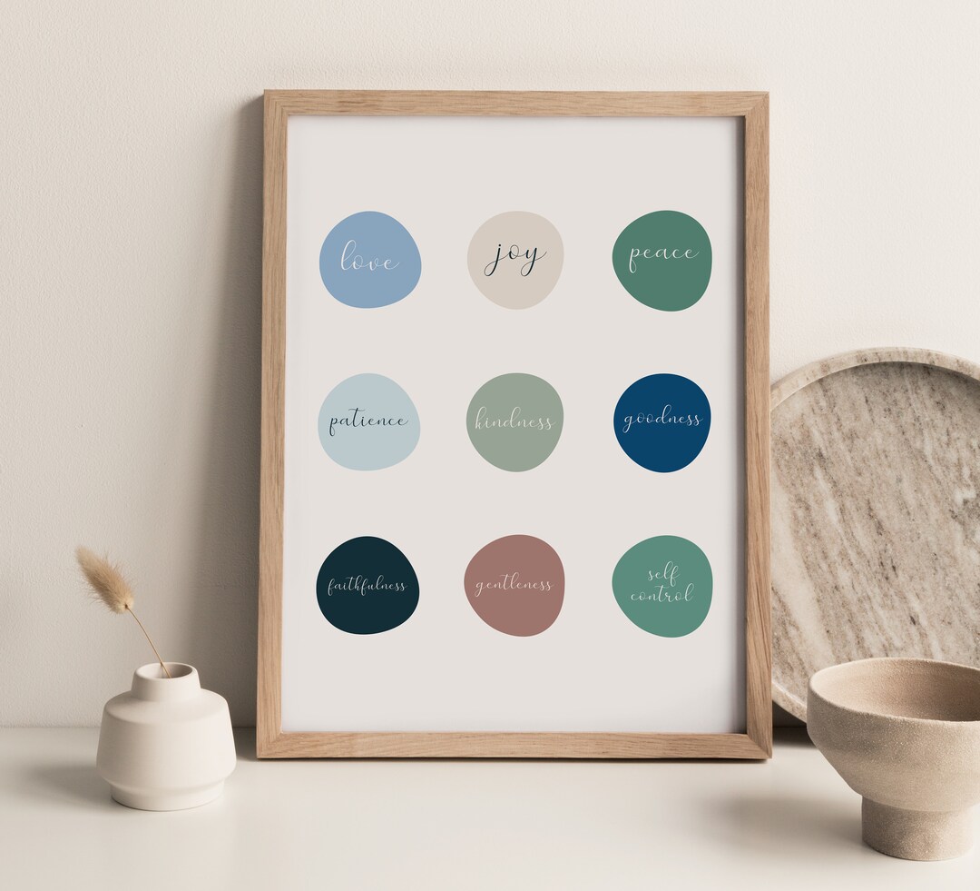 Fruit of the Spirit Scripture Wall Print, Bible Verse Wall Art, Boho ...