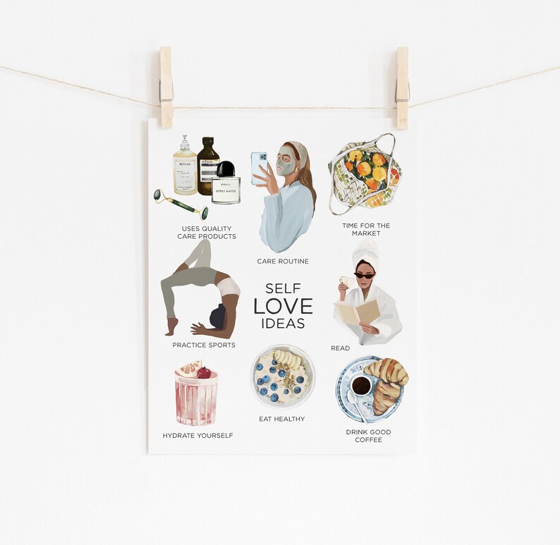 Mental Health Print Printable Self Love Ideas Guide Therapy - Etsy