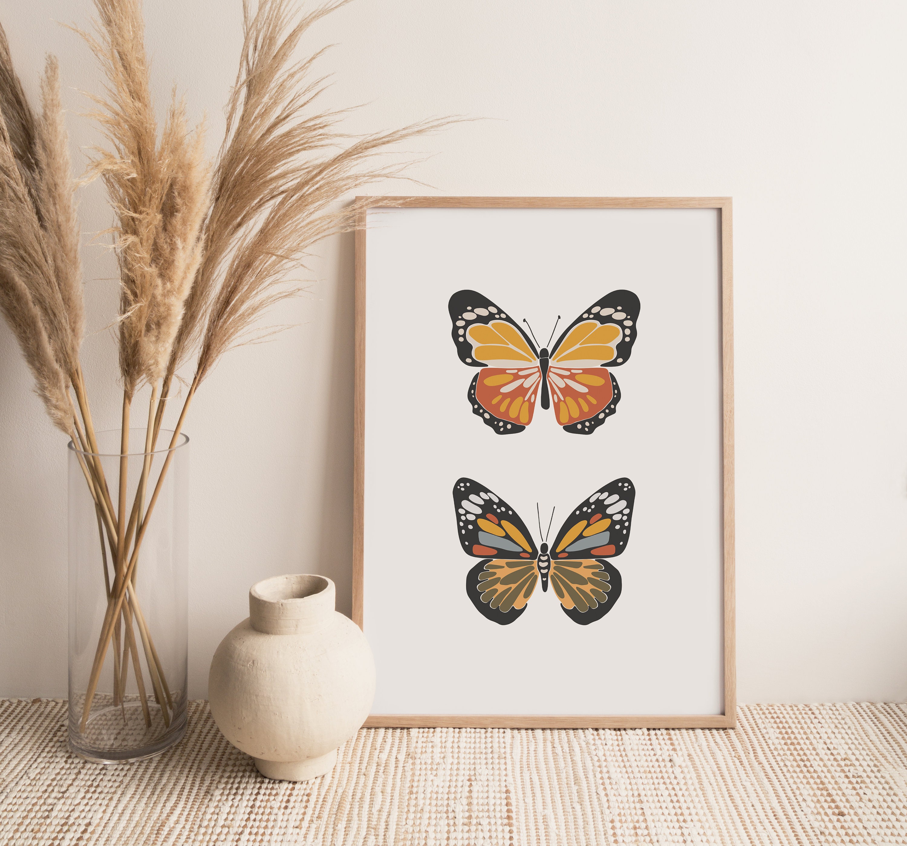 Boho Butterfly Print Digital Butterfly Poster Boho Spring - Etsy