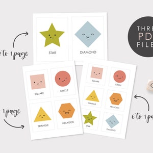 Printable Shapes Cards, Educational Cards, Preschool Materials ...