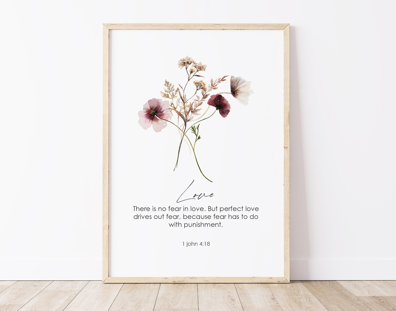 Scripture Wall Print, Christian Poster, Love Bible Verse Print, Field ...