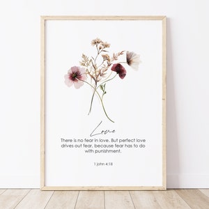 Scripture Wall Print, Christian Poster, Love Bible Verse Print, Field ...