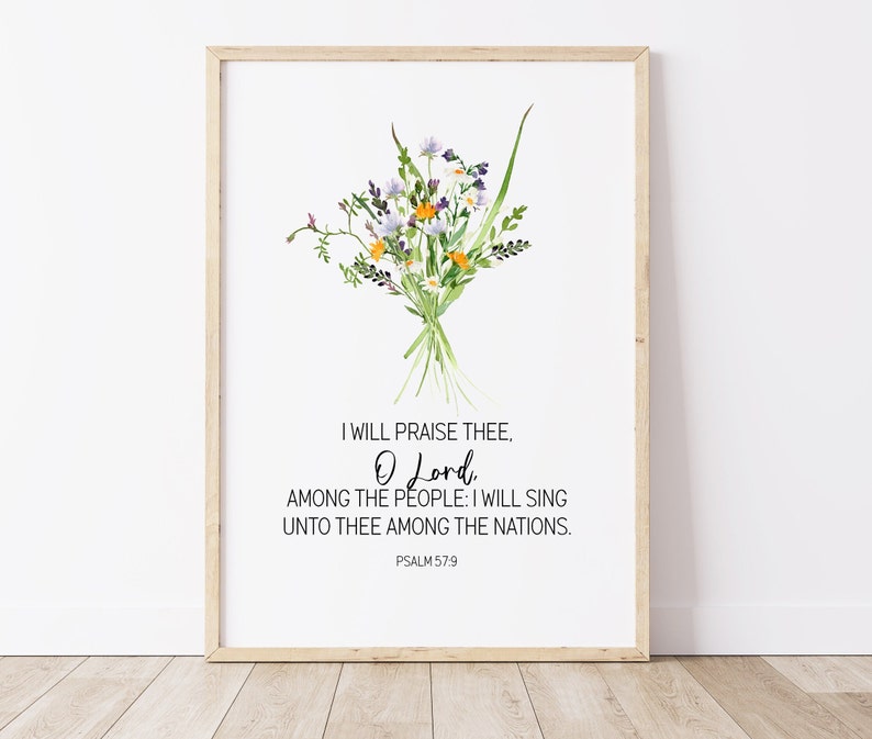 Scripture Wall Print Christian Poster Psalm Bible Verse - Etsy