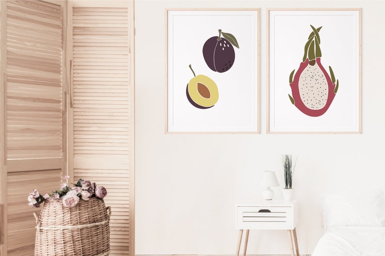 Boho Fruits Clipart Tropical Fruits Collection Digital - Etsy