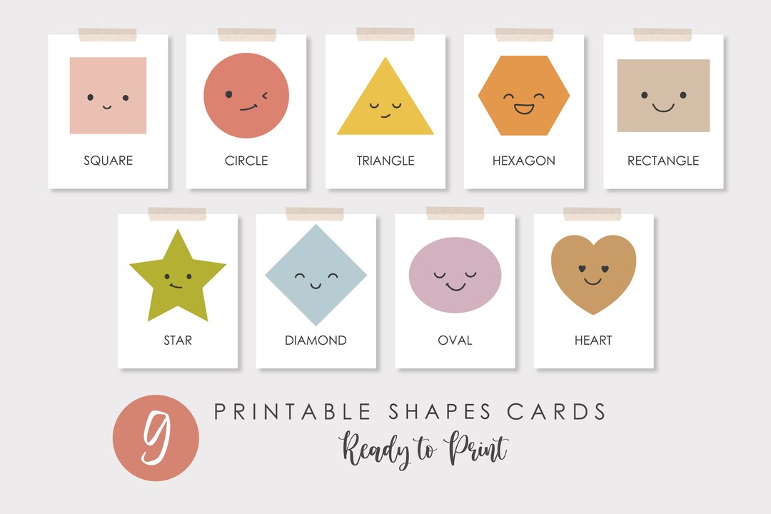 Printable Shapes Cards, Educational Cards, Preschool Materials ...