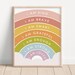 Positive Affirmations Poster, Rainbow Educational Poster, Kids Wall ...