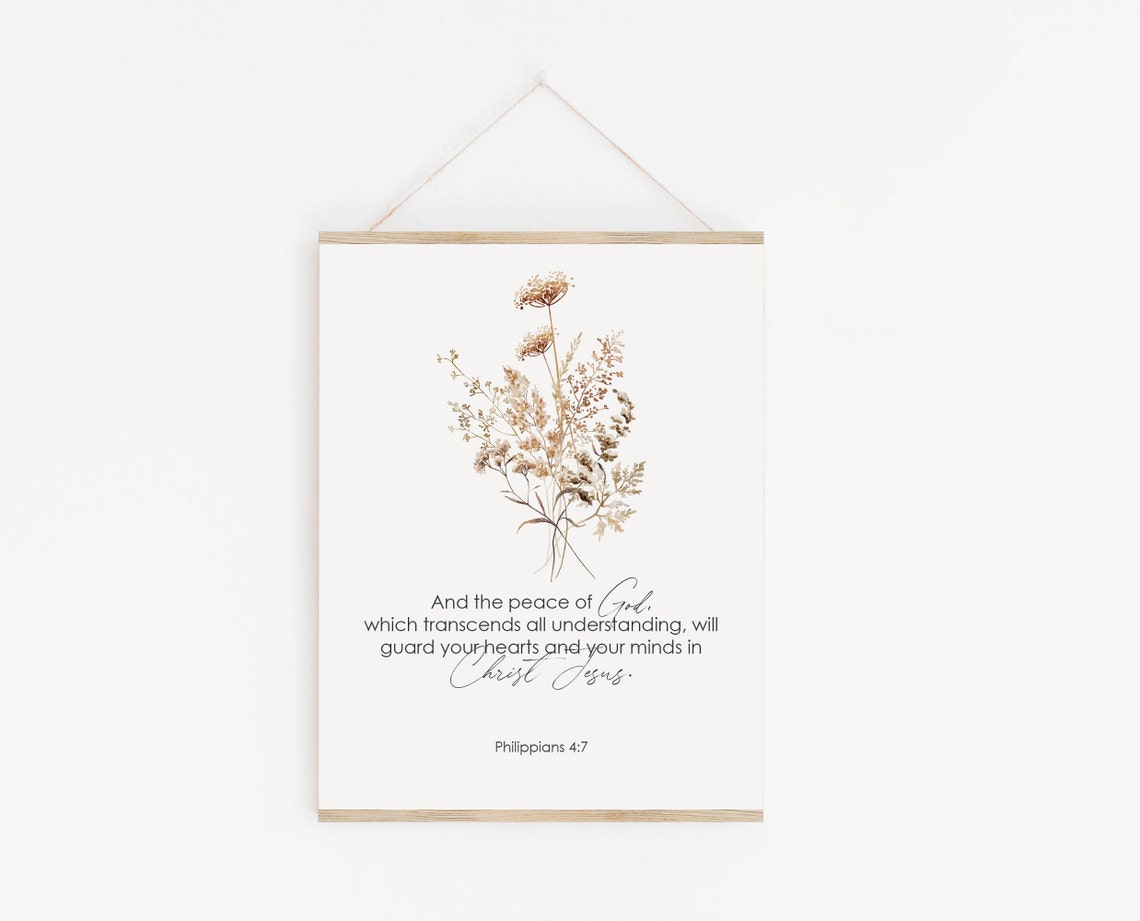 Scripture Wall Print Christian Poster Peace Bible Verse - Etsy