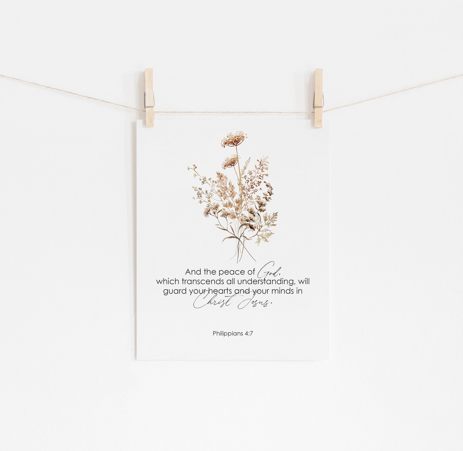 Scripture Wall Print Christian Poster Peace Bible Verse - Etsy