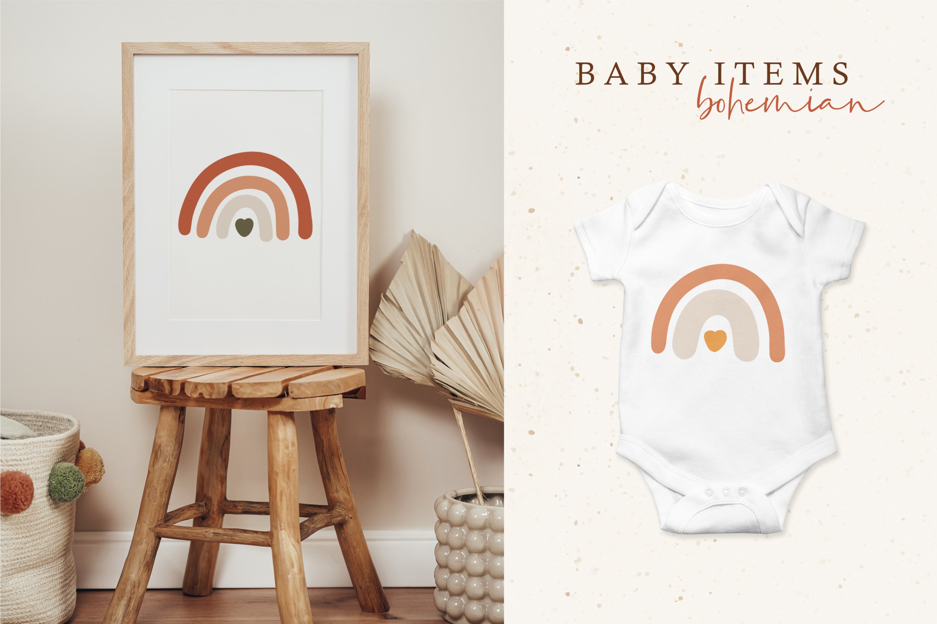 Rainbow Clipart Digital Baby Elements Nursery Clipart - Etsy