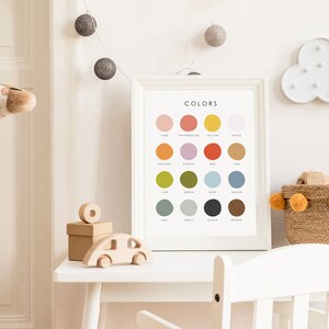 Colors Educational Poster Kids Wall Decor Kindergarten - Etsy