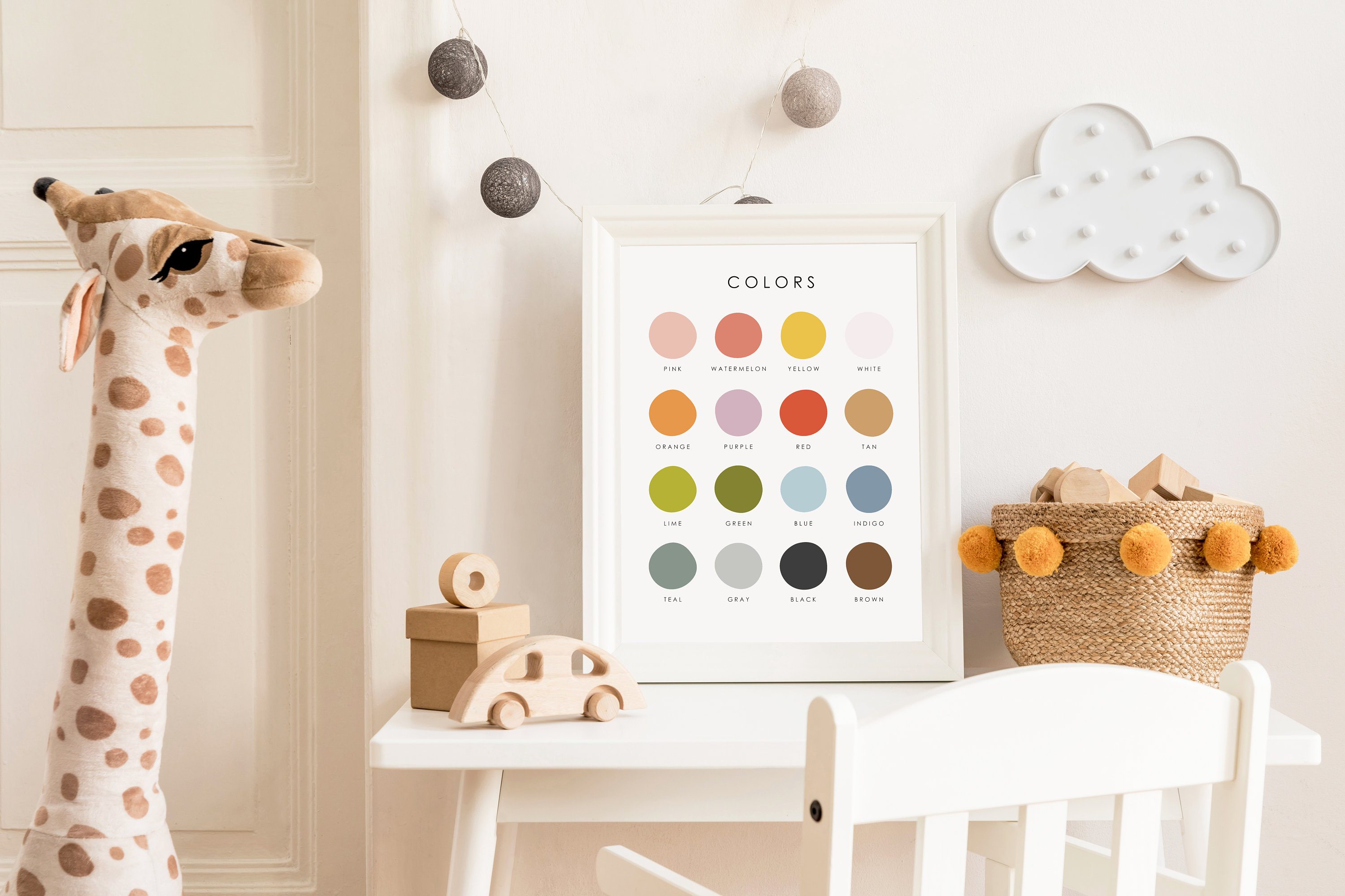 Colors Educational Poster Kids Wall Decor Kindergarten - Etsy