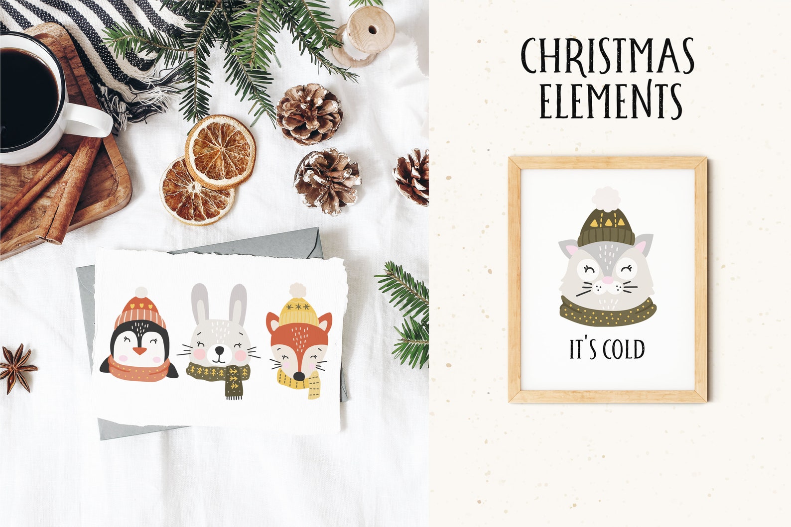 Winter Animals Clipart Christmas Animals Clipart Winter - Etsy