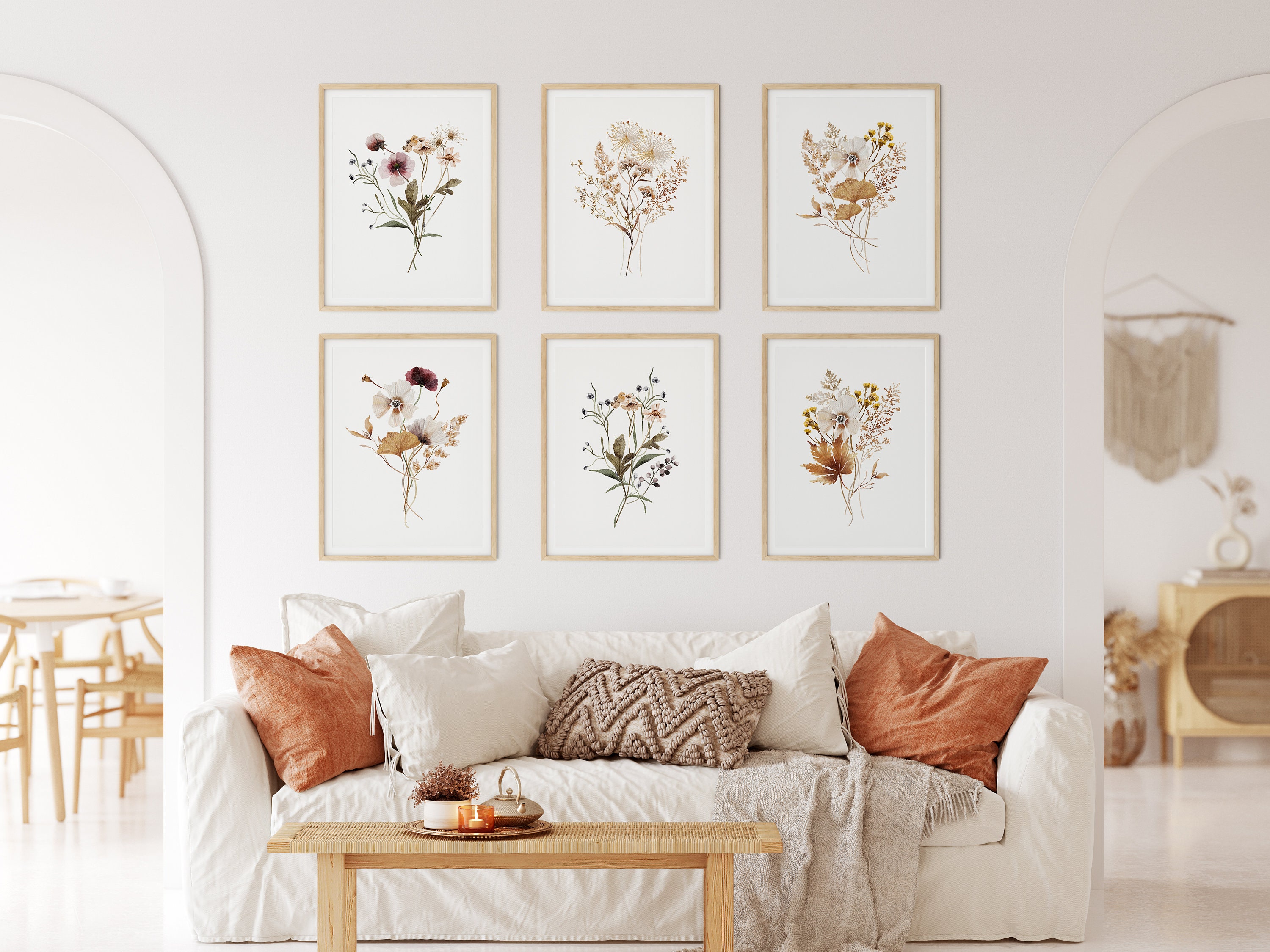 Set of 6 Wildflower Posters Watercolor Flowers Prints Field - Etsy
