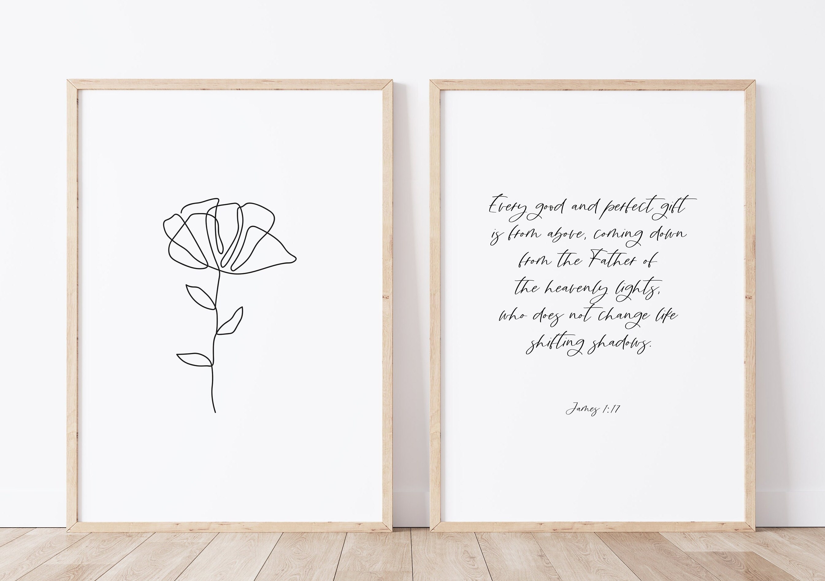 Set of 2 Bible Verse Posters Scripture Verse Wall Prints - Etsy