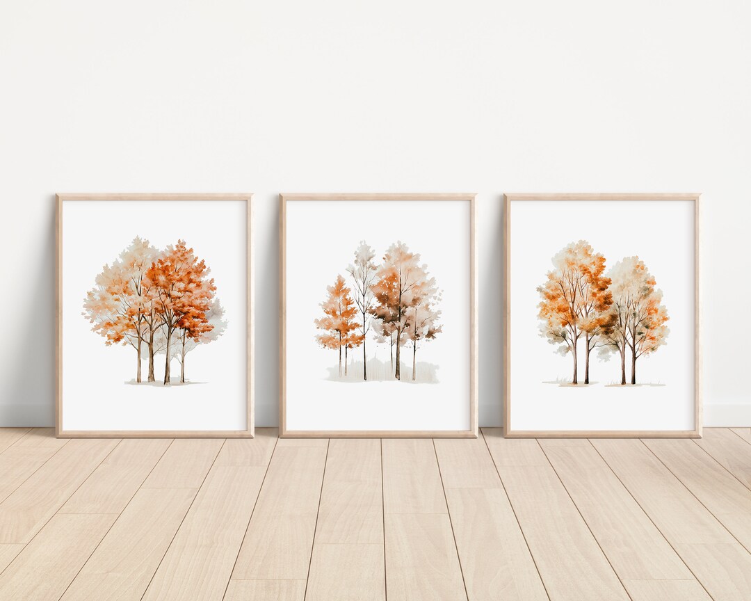 Fall Trees Prints, Autumn Trees Posters, Tree Wall Art, Thanksgiving ...