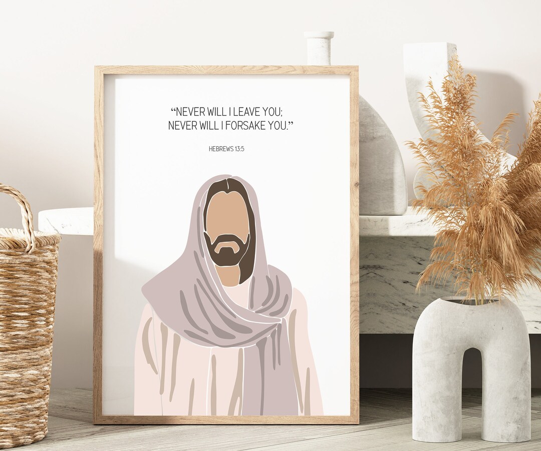 Jesus Portrait Wall Print, Christian Poster Art, Jesus Digital Poster ...