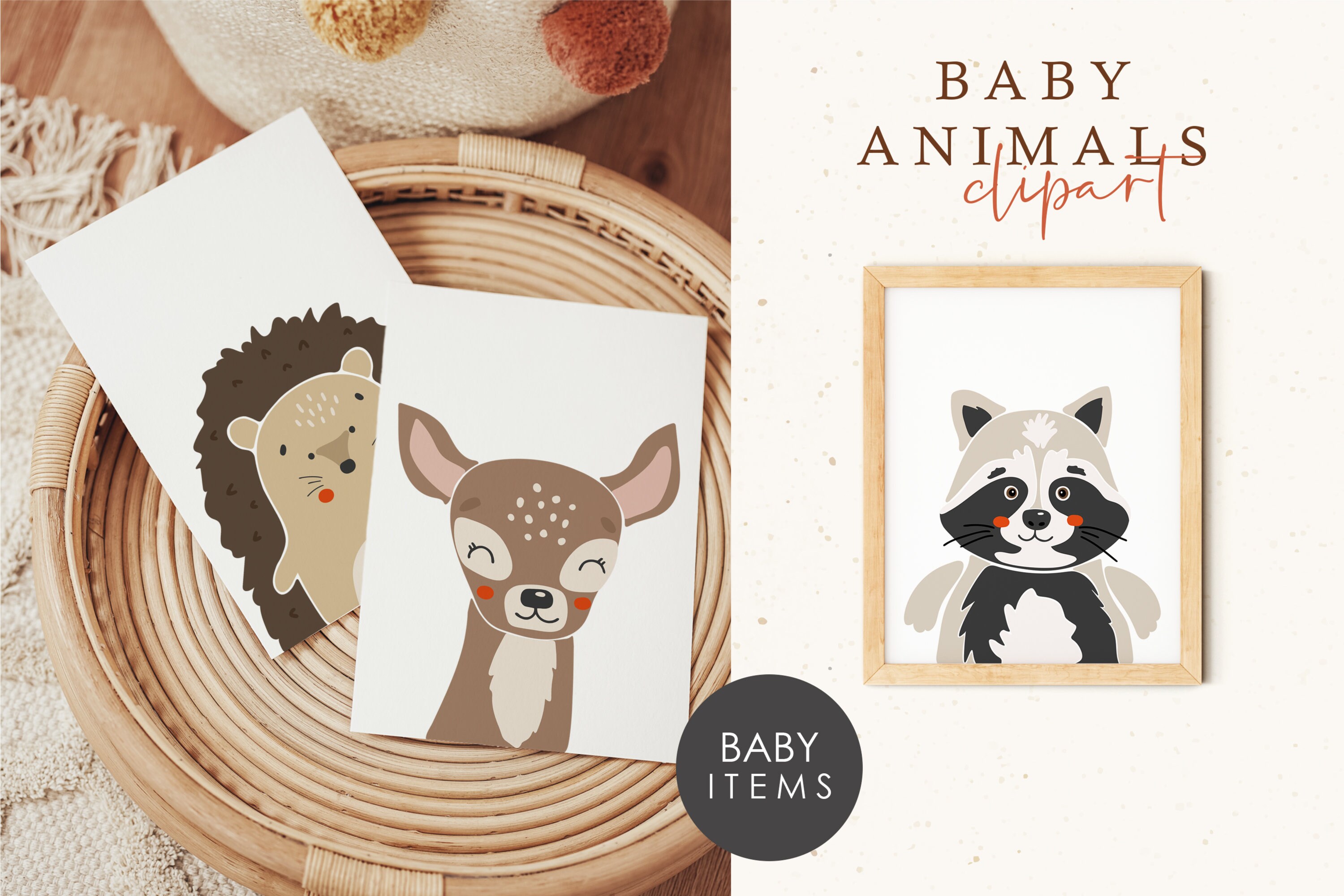 Baby Forest Animals Clipart Boho Forest Animals Digital - Etsy