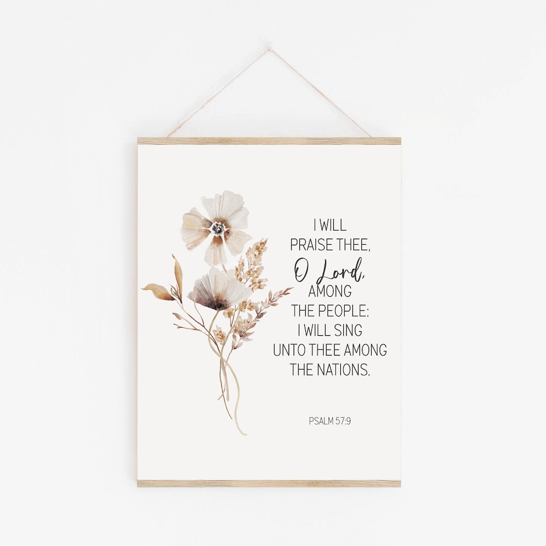 Scripture Wall Print, Christian Poster, Psalm Bible Verse Print, Field ...