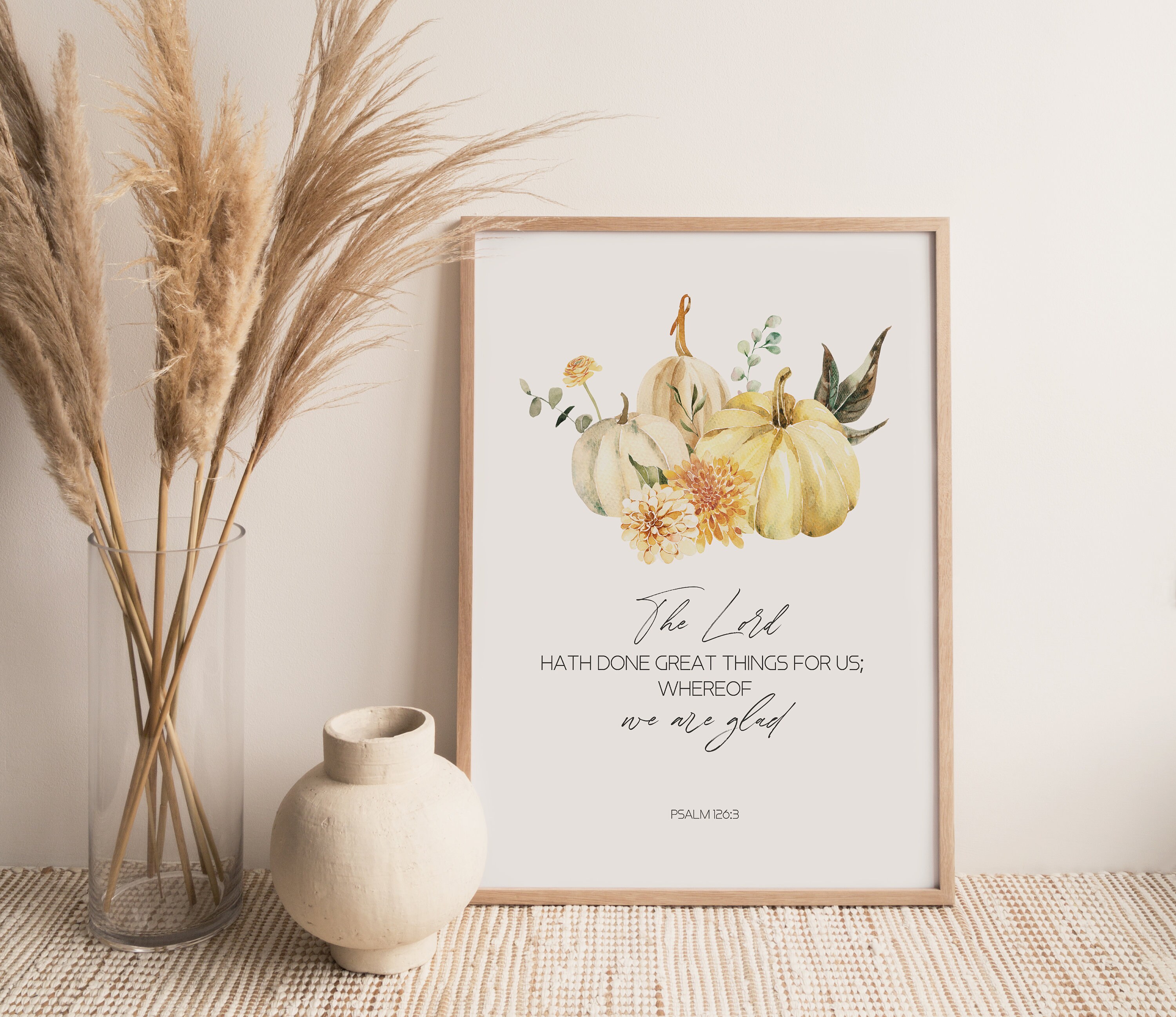 Bible Verse Poster, Psalm Wall Print, Scripture Poster, Autumn Pumpkin ...