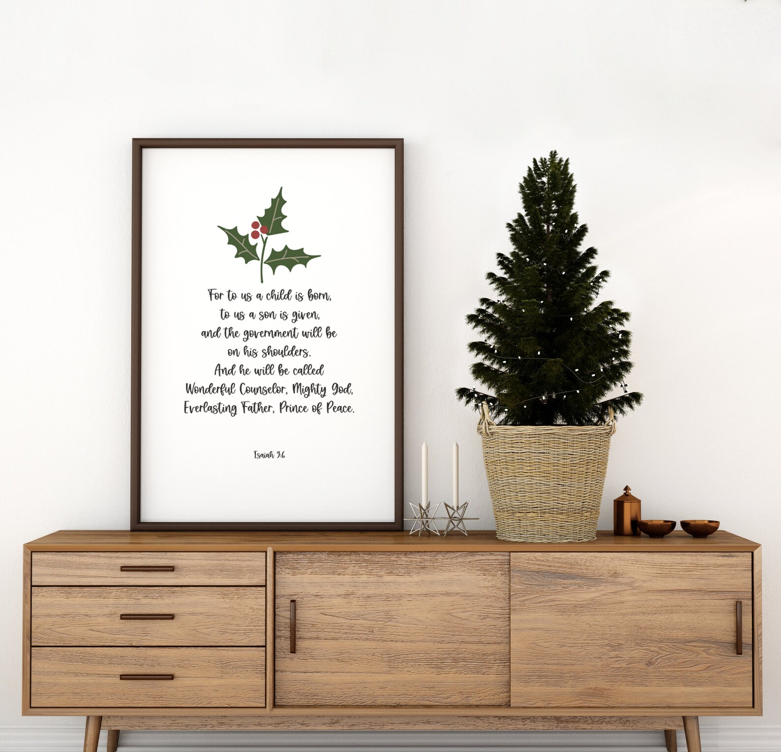 Christmas Wall Poster Isaiah 9:6 Wall Poster Christmas Verse - Etsy