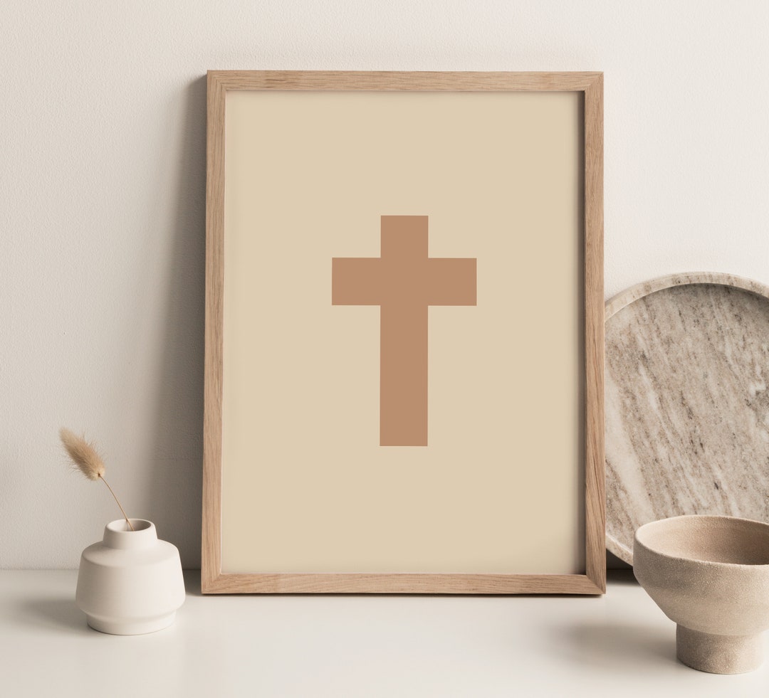 Jesus Cross Wall Poster, Christian Printable Art, Cross Digital Wall ...