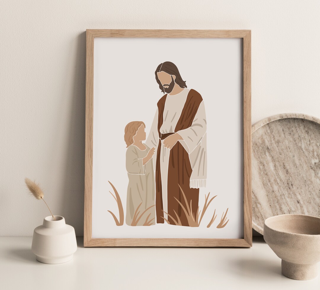 Jesus With a Child Poster, Christian Poster Art, Jesus With Children ...